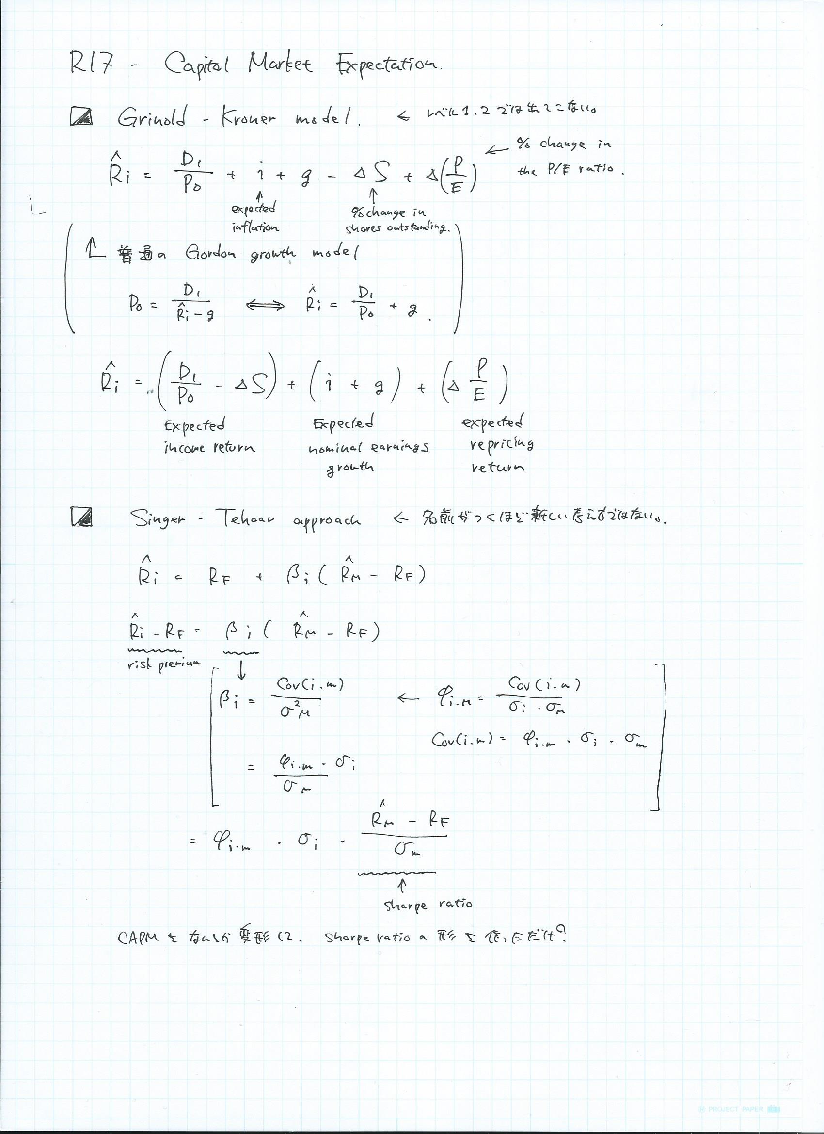 17.c Grinold-Kroner, Singer-Terhaar: CFA and Beyond 3 - 詰むや詰まざるや